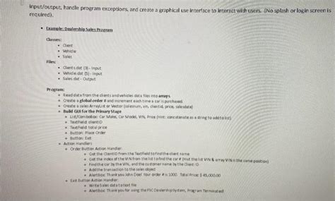 input output handle program exceptions and create a