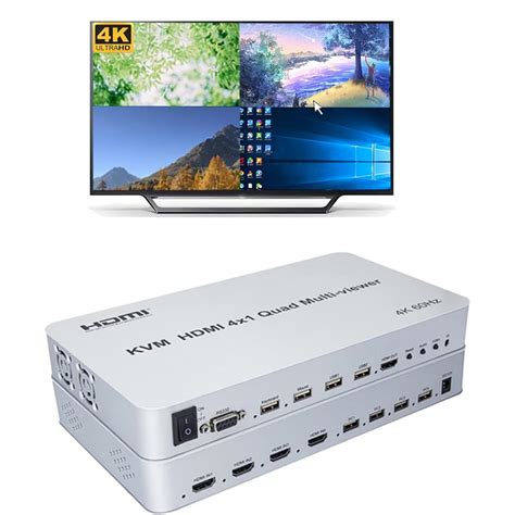 Amazon Com K HZ Ports KVM Switch HDMI Multi Viewer Seamless Switch X HDMI Quad Screen