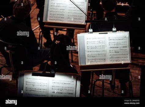 Photo Of Music Notes In An Orchestra Stock Photo Alamy