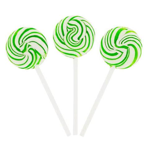 Squiggly Pops Petite Swirl Lollipops Lime 24 Piece Jar Bestcandyshop