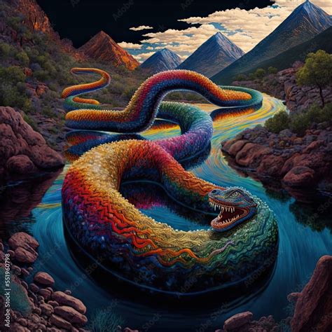 Rainbow Serpent Australian Aboriginal Dreamtime Creation Of Australia