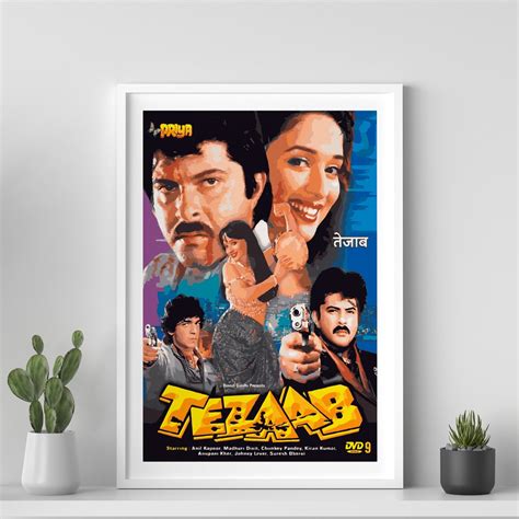 Tezaab Movie Poster Desi Wall Art Bollywood Movie Poster Etsy