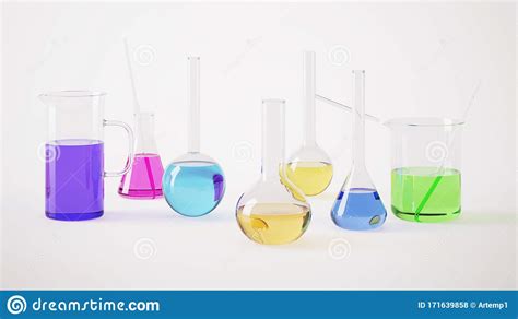 Set Of Transparent Glass Laboratory Flasks Stock Illustration Illustration Of Flasks