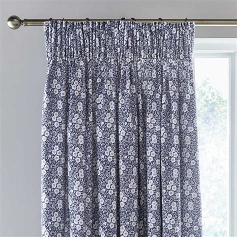 Burleigh X Bedeck Of Belfast Calico Lined Curtains Blue Bedeck Home