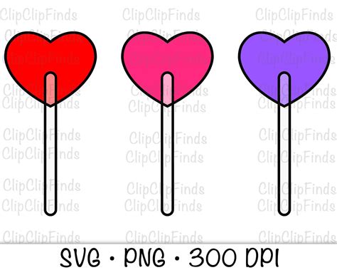 Valentines Day Lollipop Heart Lollipops Svg Png Clipart Instant