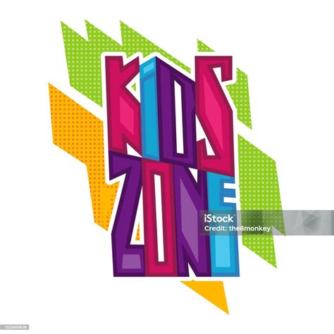 키즈 존 어린이 놀이터 게임 룸 또는 센터 엠블럼 어린이를위한 놀이 방 배너 는 구역을 재생합니다 키드 엔터테인먼트 캠프 포스터