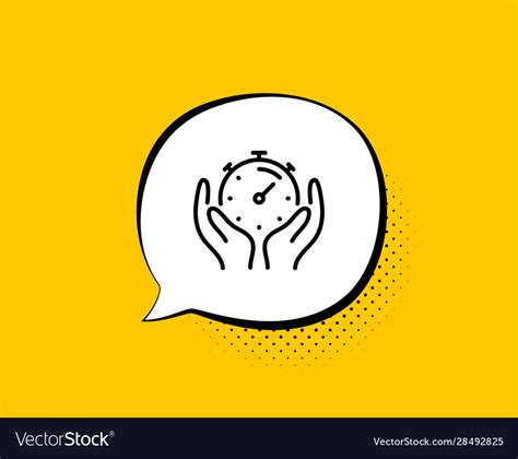 Timer Line Icon Time Management Sign Stopwatch Vector Image