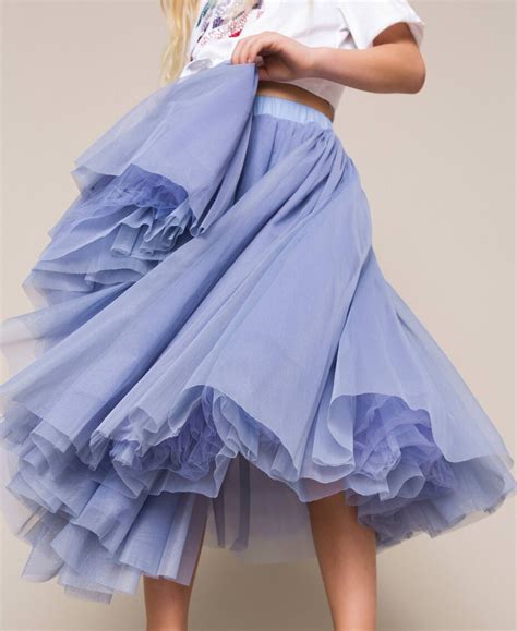 Jupe Longue En Tulle Enfant Bleu Twinset Milano