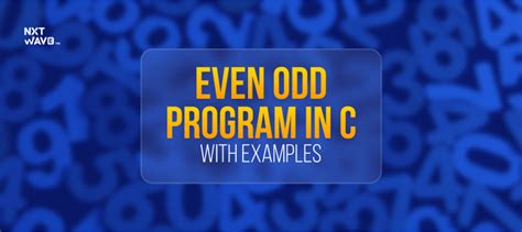 even odd program in c with examples