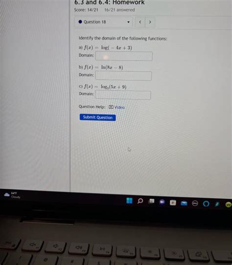 solved identify the domain of the following functions a