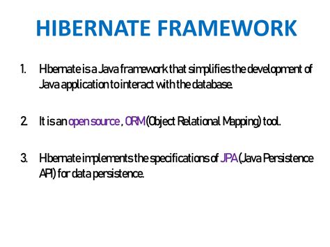 Java Framwork For Hibernate Frameworkpptx Java Framwork For Hibernate Frameworkpptx