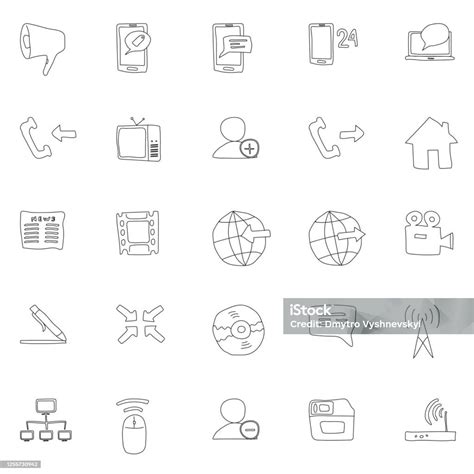 흰색 배경에 격리된 선형 벡터 아이콘을 그리는 통신 손입니다 웹 및 Ui 디자인 모바일 앱 및 인쇄 제품을 위한 통신 아이콘