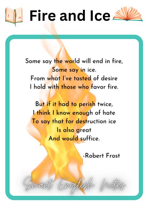 Fire And Ice By Robert Frost Summary Critical Analysis And Poetic