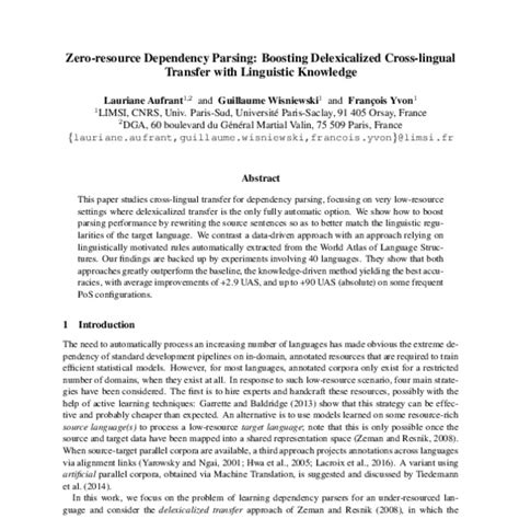 Zero Resource Dependency Parsing Boosting Delexicalized Cross Lingual Transfer With Linguistic