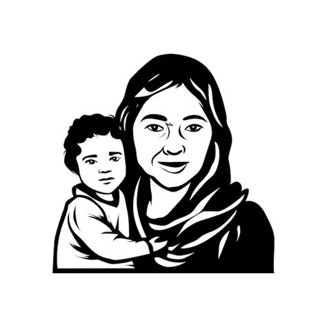 Premium Vector Mom And Son World Refugee Day Vector Design