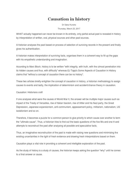 Historians Guide To Causation Pdf Causality Justification