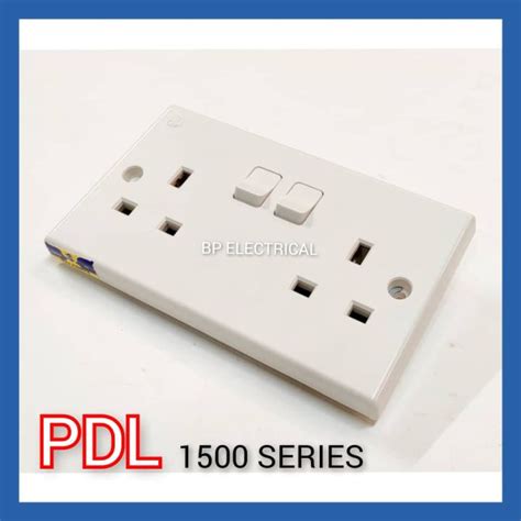 [ready Stock] Pdl 13a Double 2gang Switch Socket Outlet Lazada