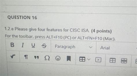 Solved 1 2 Please Give Four Features For Cisc Isa 4