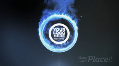 Placeit Animated Intro Maker For A Logo Reveal Featuring A Fire Ring