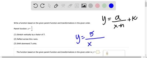 SOLVED Write Function Based On The Given Parent Function And Transformations In The Given Order