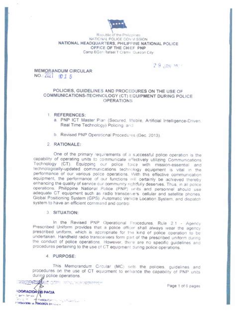 Pnp Memorandum Circular No 2021 015 Pdf