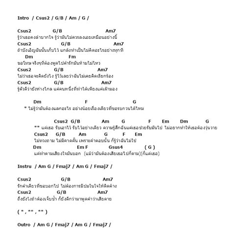 รับไว้อย่างเดียว คอร์ด Am Fine Chordsmelody
