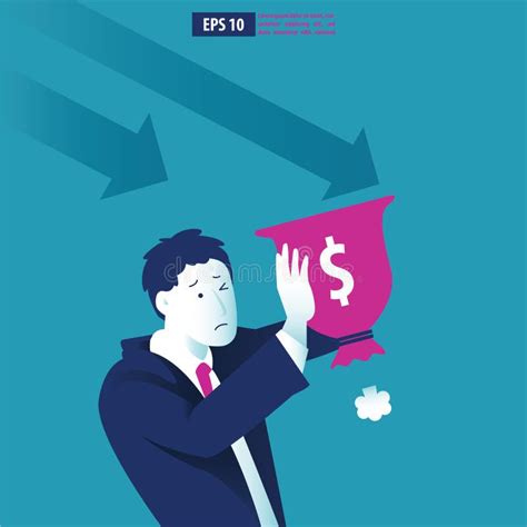 Bankruptcy Vector Illustration Concept Businessman With Broke Company