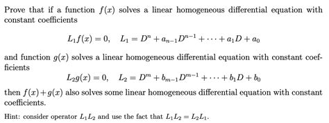 Solved A Prove That If A Function F X Solves A Linear Chegg Com