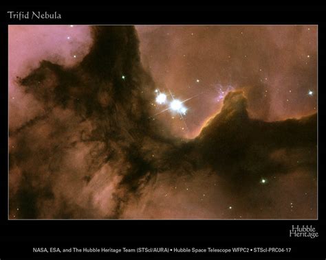 The Heart Of The Trifid Nebula Messier 20ngc 6514 Nasa Science