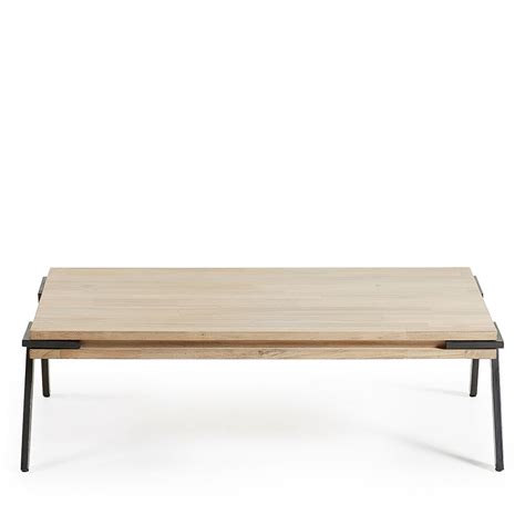 Table Basse Rectangle Bois Massif Et Métal Spike By Drawer