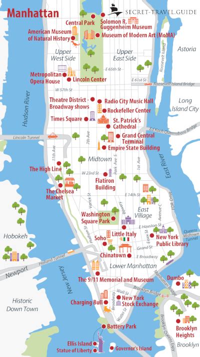 Map Of Attractions In New York City