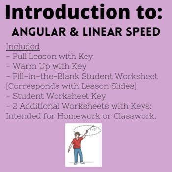 INTRO ANGULAR LINEAR SPEED FORMULAS Lesson Worksheets Word Problems KEYS