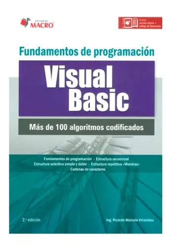 Fundamentos De Programacion Visual Basic De Marcelo Ricardo Editorial Macro Tapa Blanda