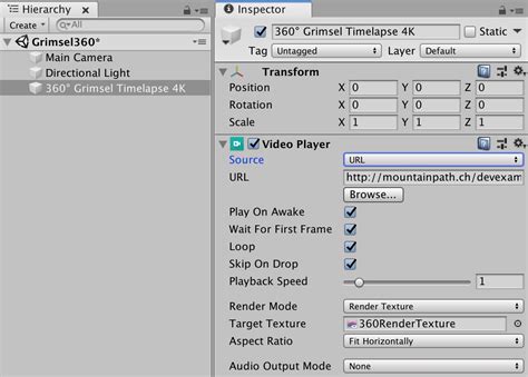 a b c create a 360 video player with unity 3d