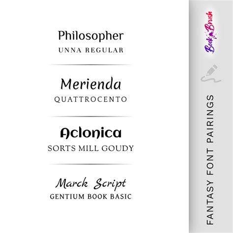 12 Genre Font Pairings For Graphics And Book Covers With 45 Font Pairings Book Brush