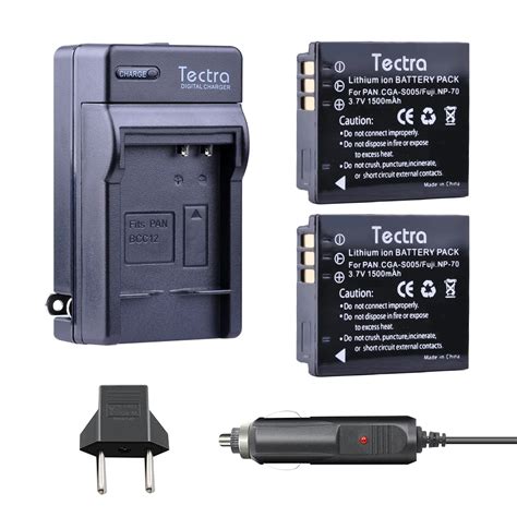 Tectra 2pcs Cga S005 Battery Digital Charger For Panasonic Lumix Dmc