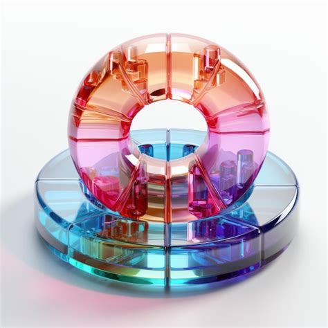 Premium Photo A Colorful Glass Object On A White Surface