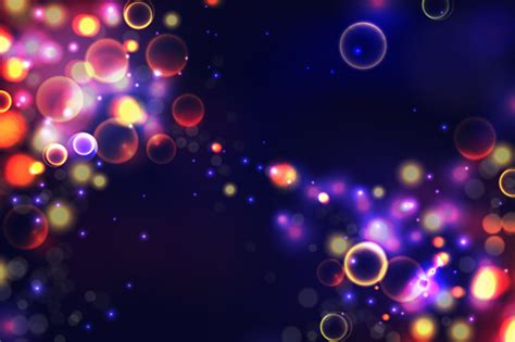추상 화려한 Defocused 원형 Bokeh 스파클 반짝이 조명 배경 마법의 공간 우주 반짝 거품 Blayer 배너 또는 포스터 배경에 대 한 우아한 레이아웃 템플릿