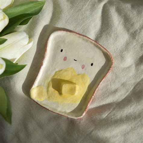 Butter Bread Clay Tray Ceramic Bread Tray Toast Plate Ring Dish Clay