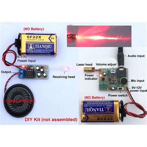 12V Laser Infrared Wireless Audio Transmission Transceiver DIY Learning Kits DIY