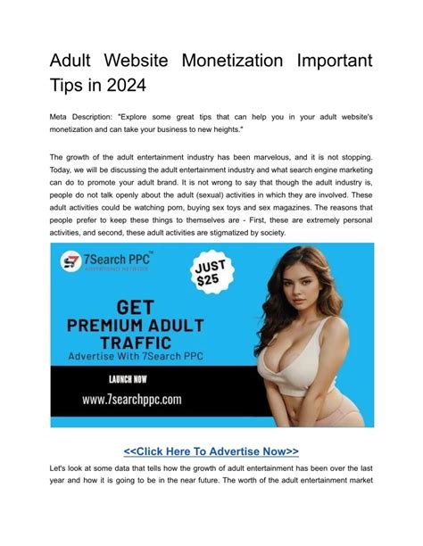PPT Adult Website Monetization Important Tips In 2024 PowerPoint Presentation ID 13208993