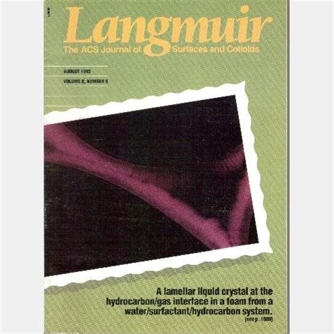 Langmuir The Acs Journal Of Surfaces And Colloids August 1992 Vol 8 No 8