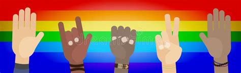 Hand Gestures Of People Of Different Races And Different Sexual Orientations Stock Vector
