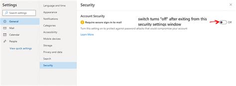 Outlook Com Security Setting Doesn T Seem To Want Save To On Solved Windows Forums