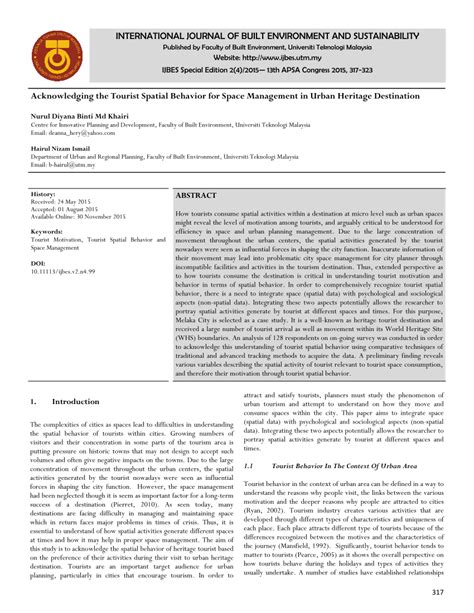 Pdf Acknowledging The Tourist Spatial Behavior For Space Management