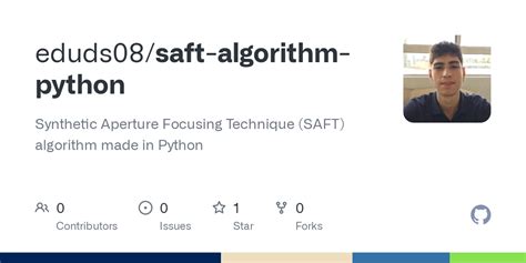 github eduds08 saft algorithm python synthetic aperture focusing