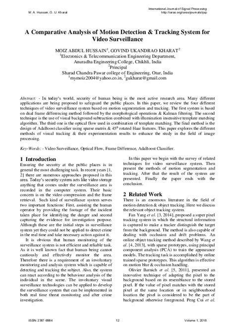Pdf A Comparative Analysis Of Motion Detection And Tracking System For Video Surveillance