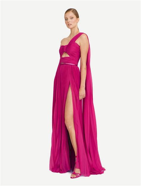 Chiffon Long Dress Dresses Zuhair Murad Shoulder Maxi Dress