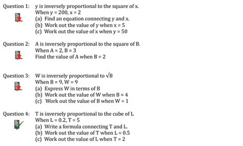 Gcse Maths Direct And Inverse Proportion