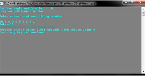 program deret angka mundur perulangan do while looping c c cahyasmara